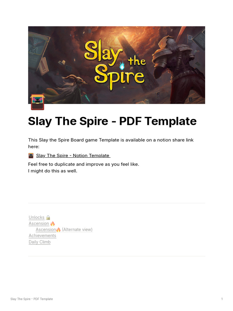 Slay The Spire - PDF Template | PDF | Card Games | Gaming