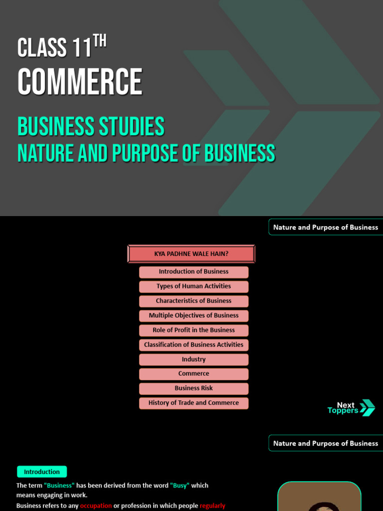 Class 11 Commerce: Business Studies | PDF | Business | Commerce
