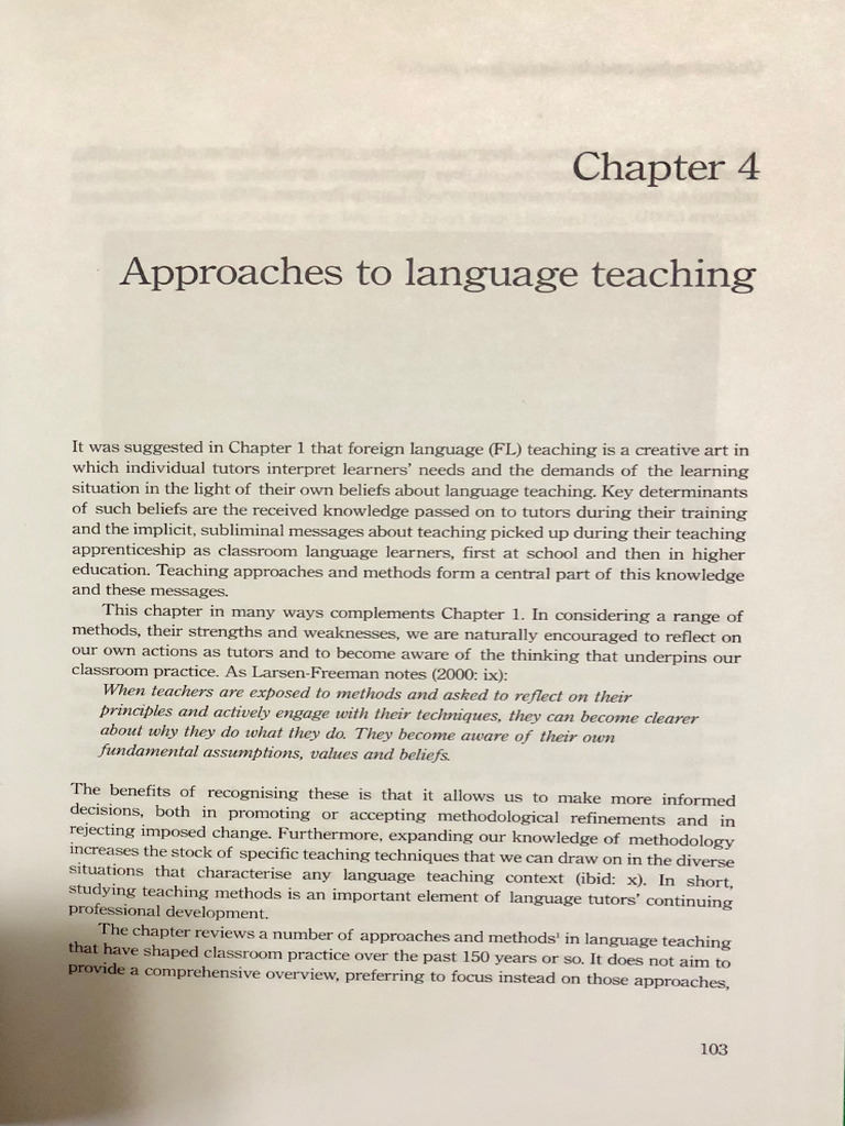 W7.1a- Approaches to Language Teaching- John Klapper -Chapter 4a -Pp ...