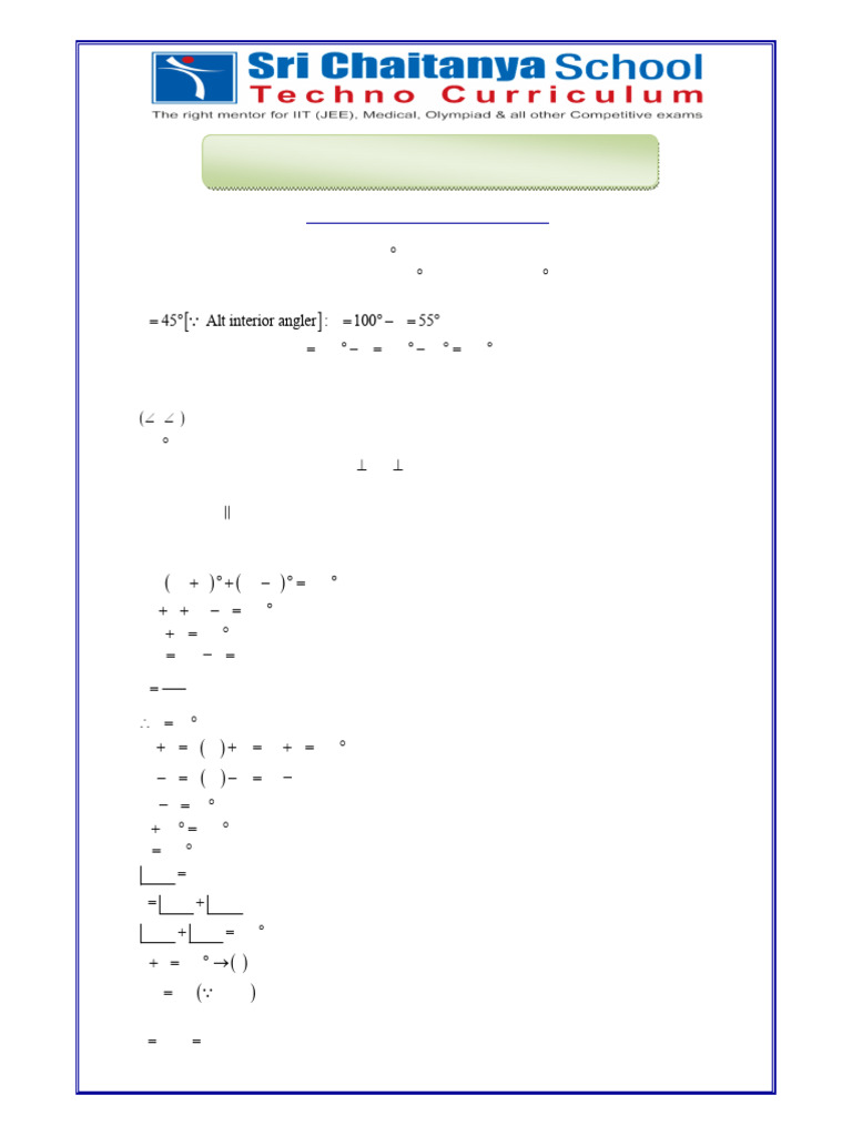 IX Class Mathematics Worksheet Solutions | PDF | Euclid | Euclidean ...