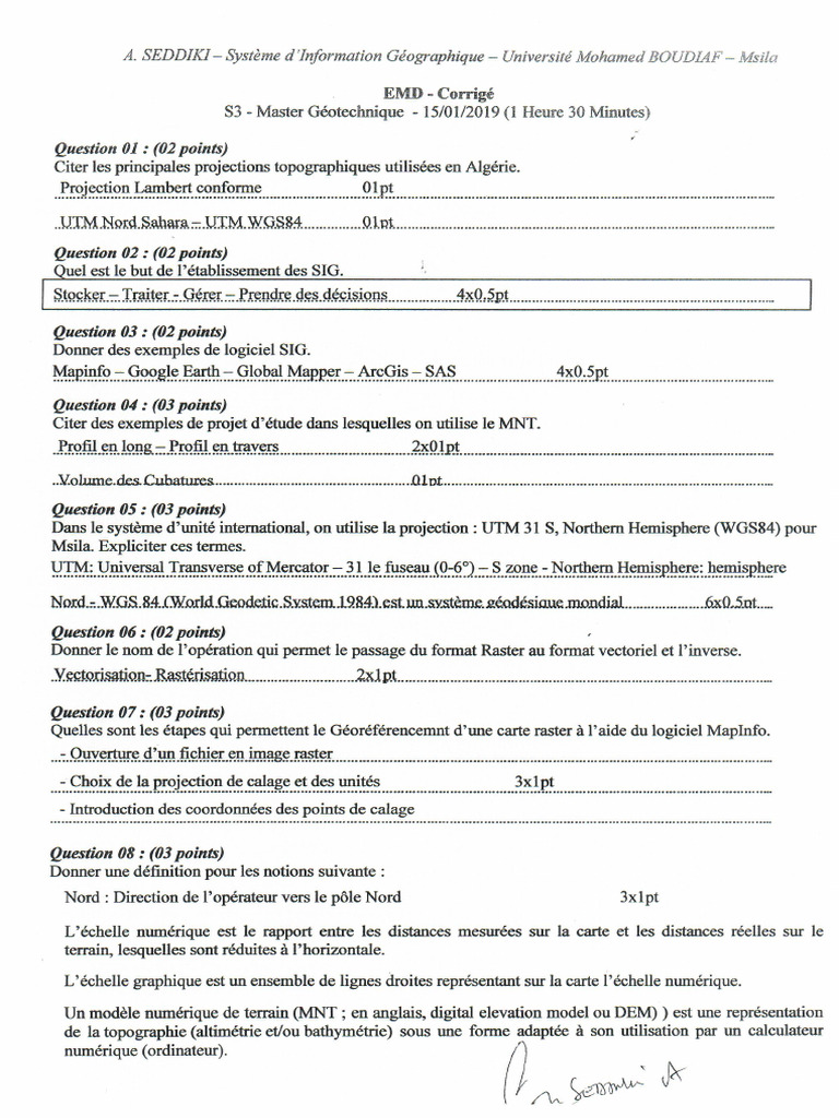 Corr Géot SIG | PDF
