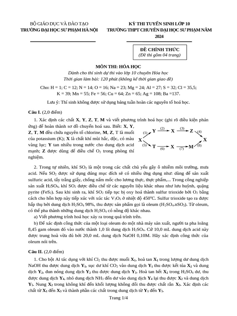 Chuyên DHSP 2024 | PDF