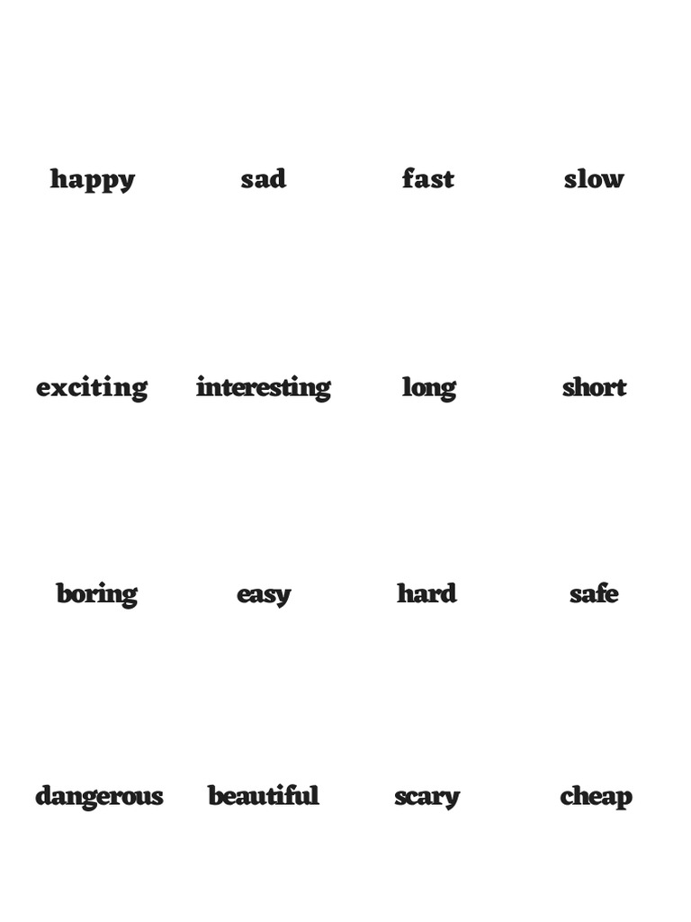 Apples To Apples Speaking Game Adjectives | PDF