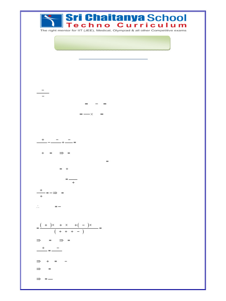 WORK SHEET-3. Simple Equations - SOLUTION | PDF | Mathematics | Arithmetic