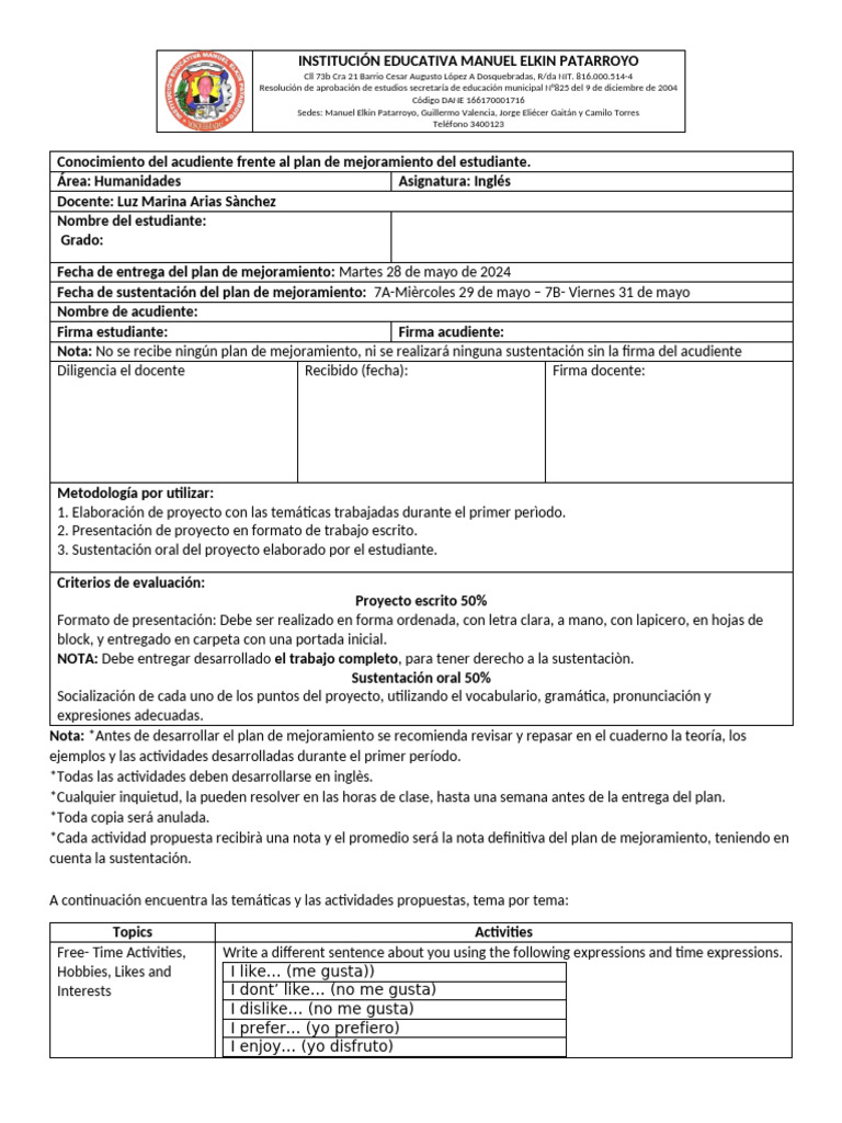 1p-7a-7bplan de Mej. | PDF