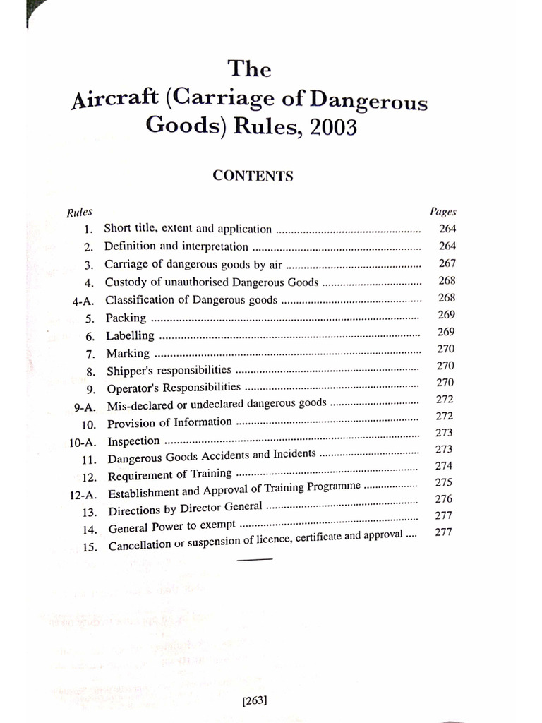 Aircraft (Carriage of Dangerous Goods) Rules, 2003 (1) | PDF