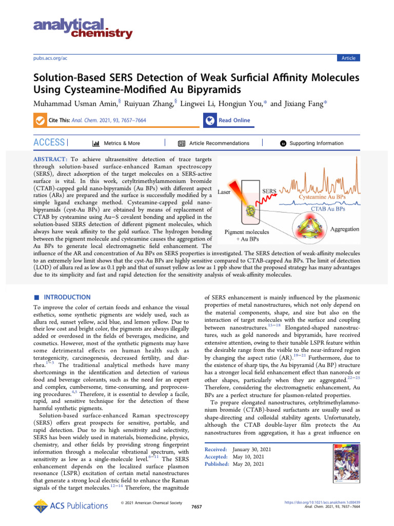 Au Bipyramids | PDF | Physical Chemistry | Condensed Matter Physics