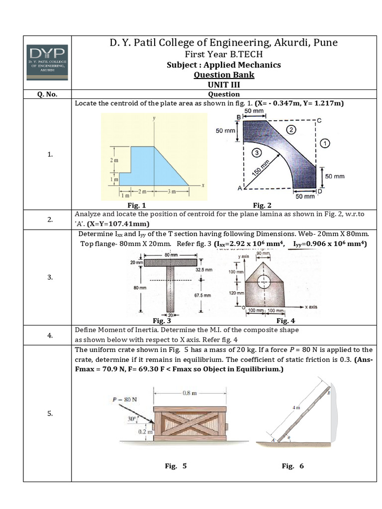 Applied Mechanics Questions | PDF | Physical Phenomena | Physical Quantities