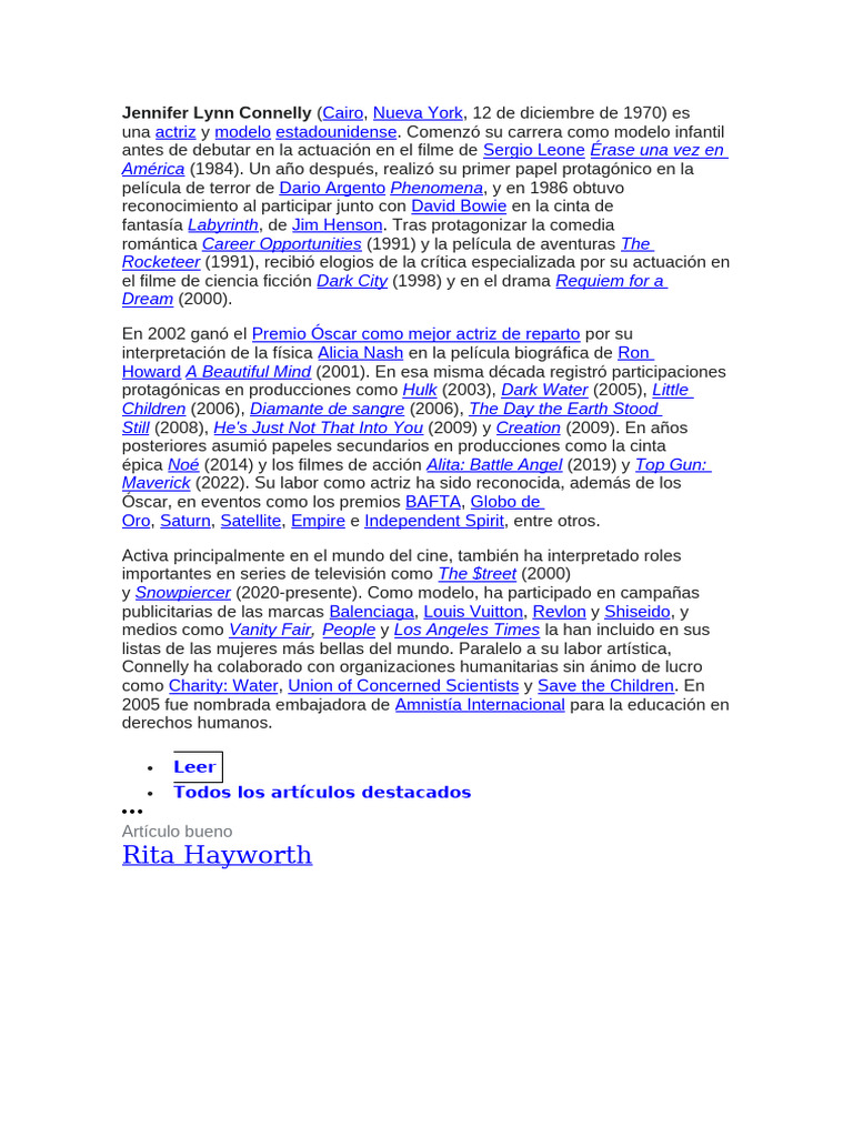 Jennifer Lynn Connelly | PDF