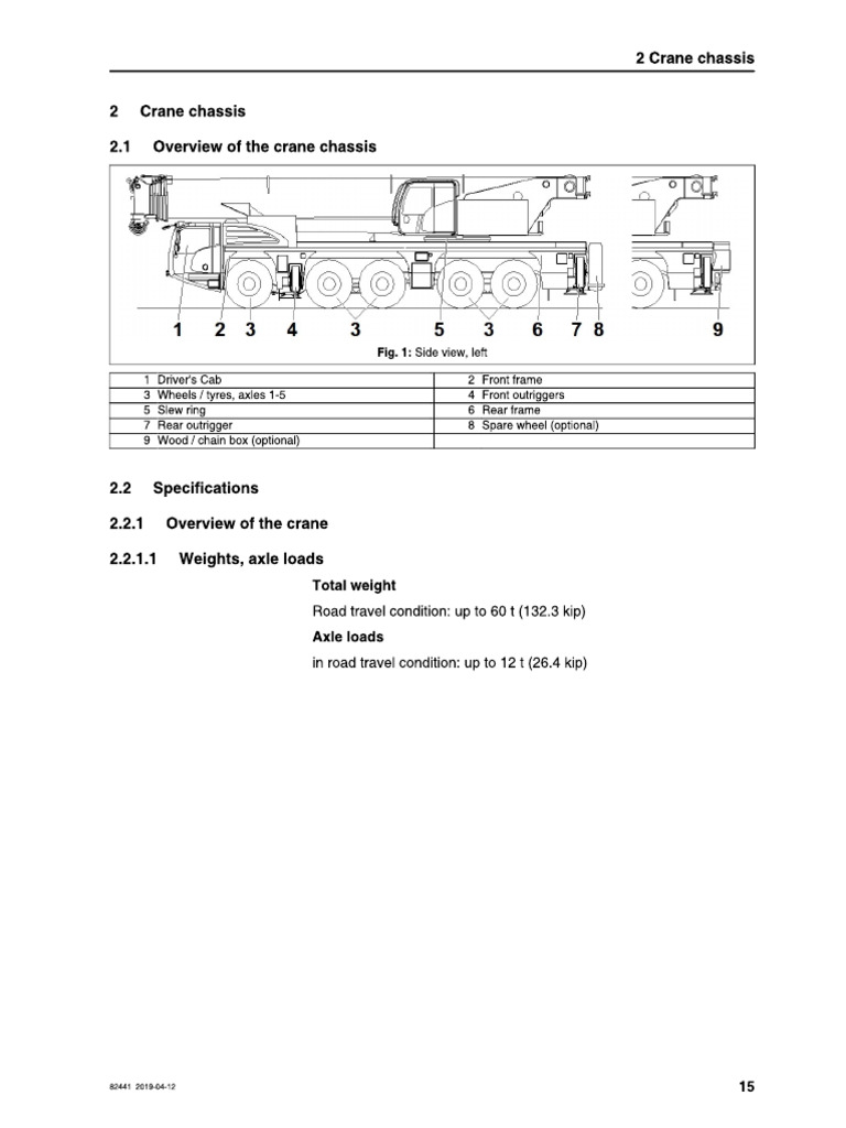 Demag AC 220-5- Crane Chassis Dimensions and Specifications | PDF