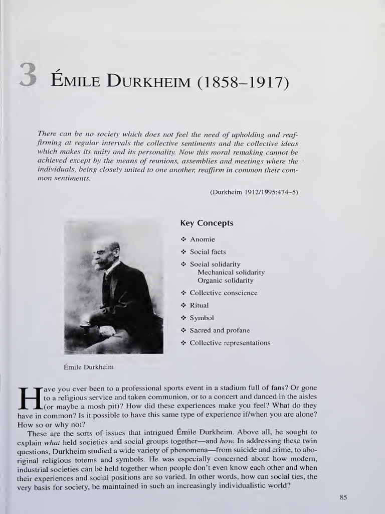 Emile Durkheim | PDF | Émile Durkheim | Sociology