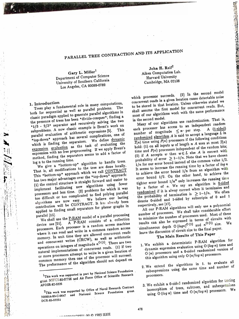 Parallel Tree Contraction | PDF