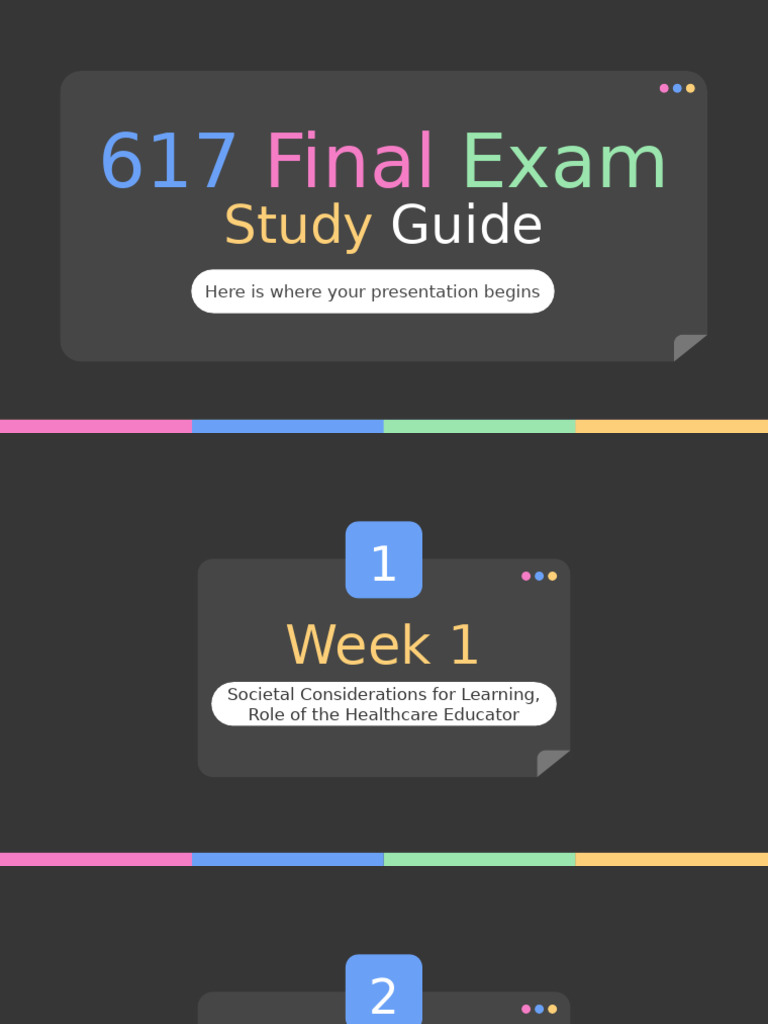 617 Final Exam Study Guide | PDF | Learning | Learning Styles