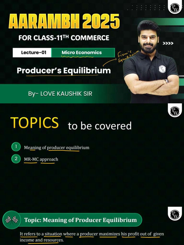 Producer Equilibrium 01 - Class Notes | PDF