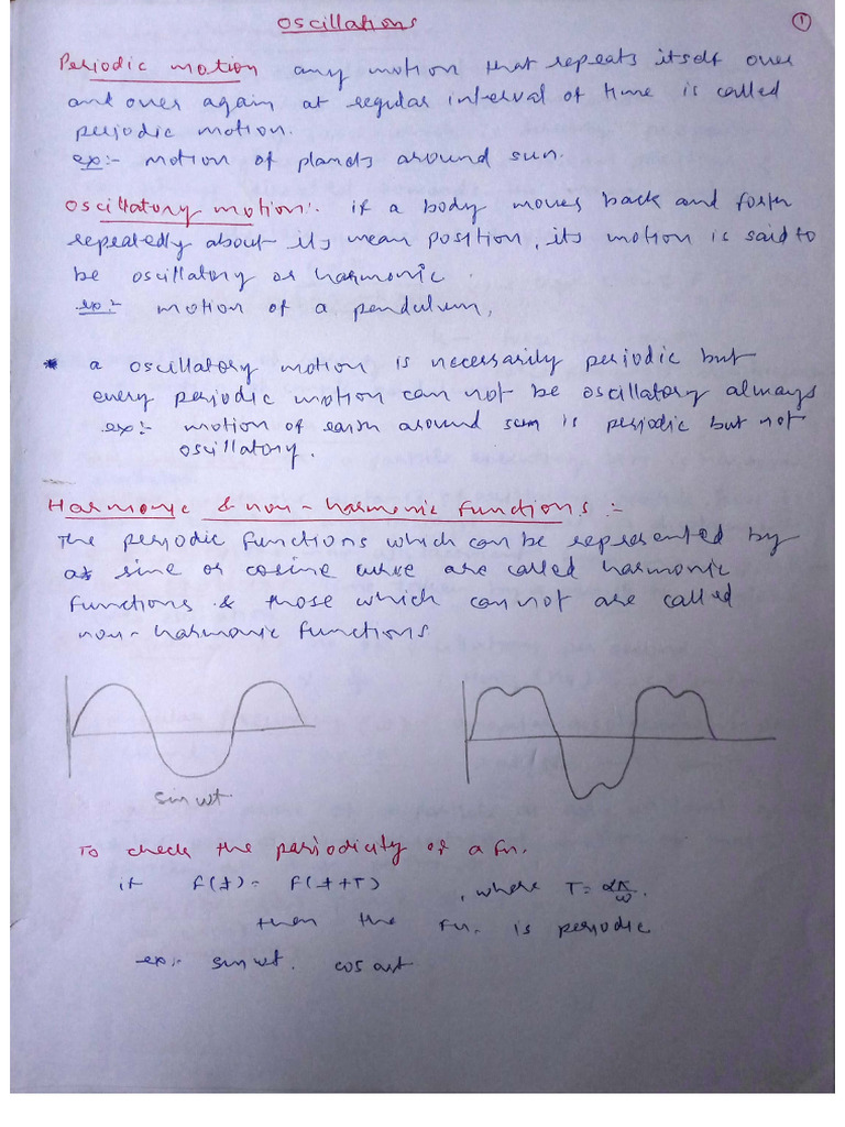 Chapter - 14 Oscillations | PDF