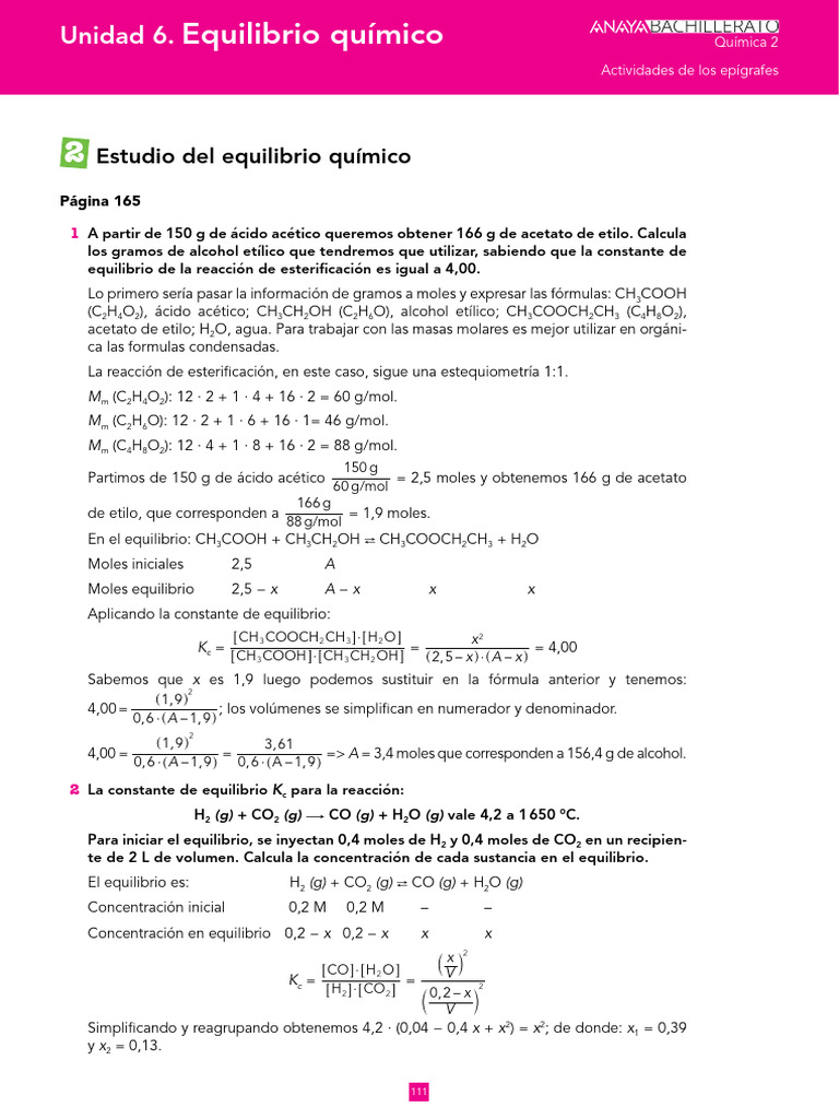 06 Equilibrio-Qco | PDF | Equilibrio químico | Precipitación (Química)