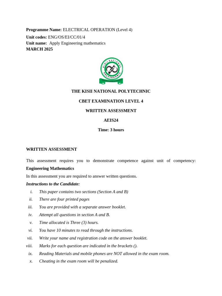 Level 4 Maths Paper-1 | PDF | Equations | Area