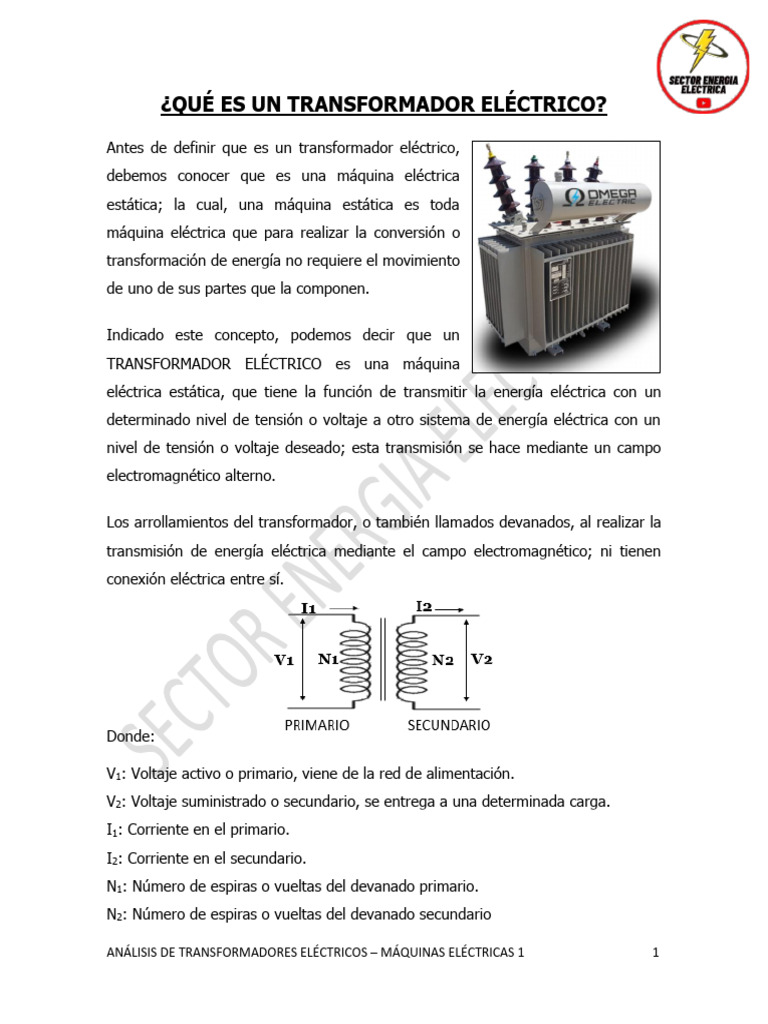 1.2 Que Es El Transformador Electrico | PDF | Transformador | Ingenieria Eléctrica