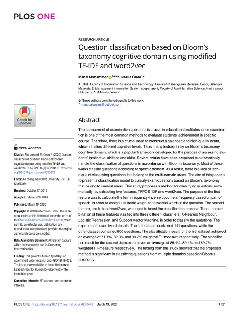 QP Blooms Taxonomy | PDF | Cognitive Science