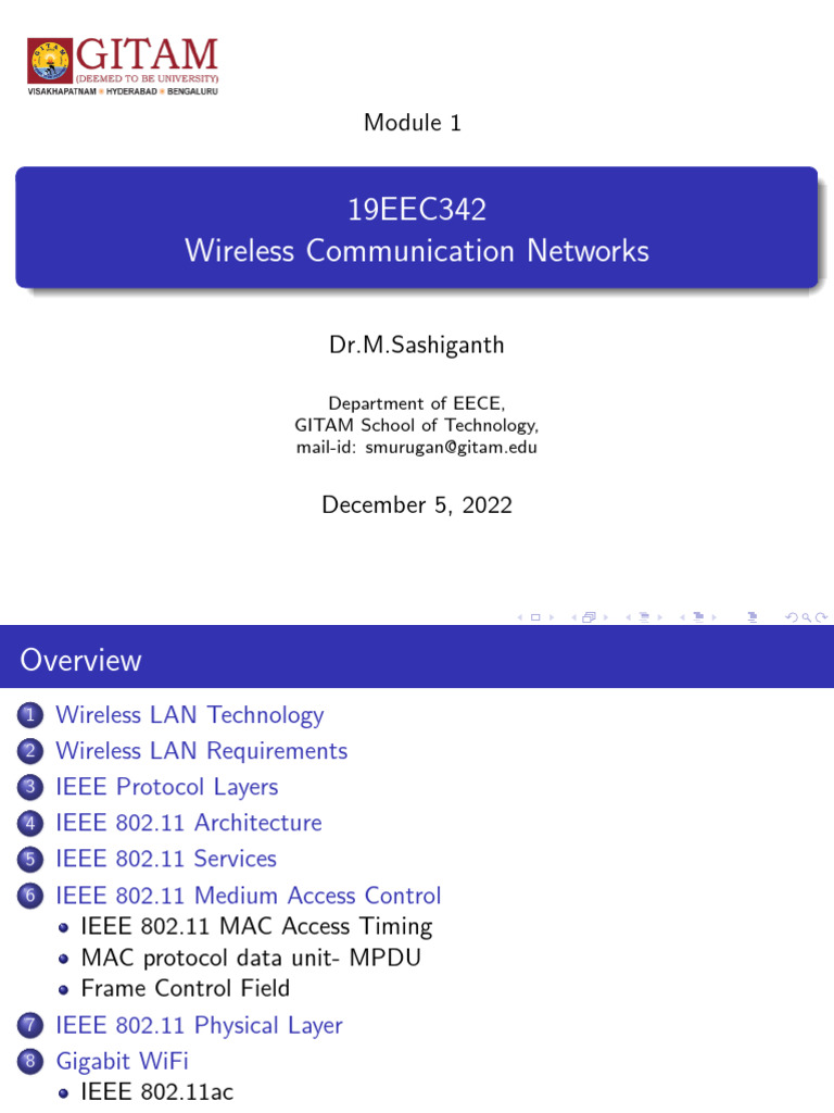 Module 1 3rd Year | PDF | Wireless Lan | Computer Network