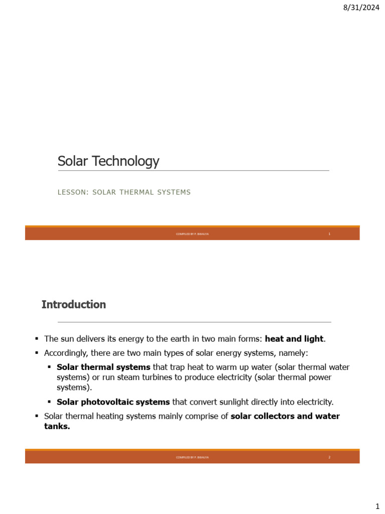 Solar Thermal Systems Guide | PDF | Solar Energy | Physical Sciences