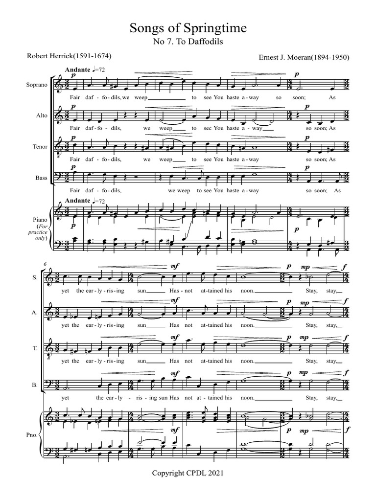 Moeran - To Daffodils | PDF
