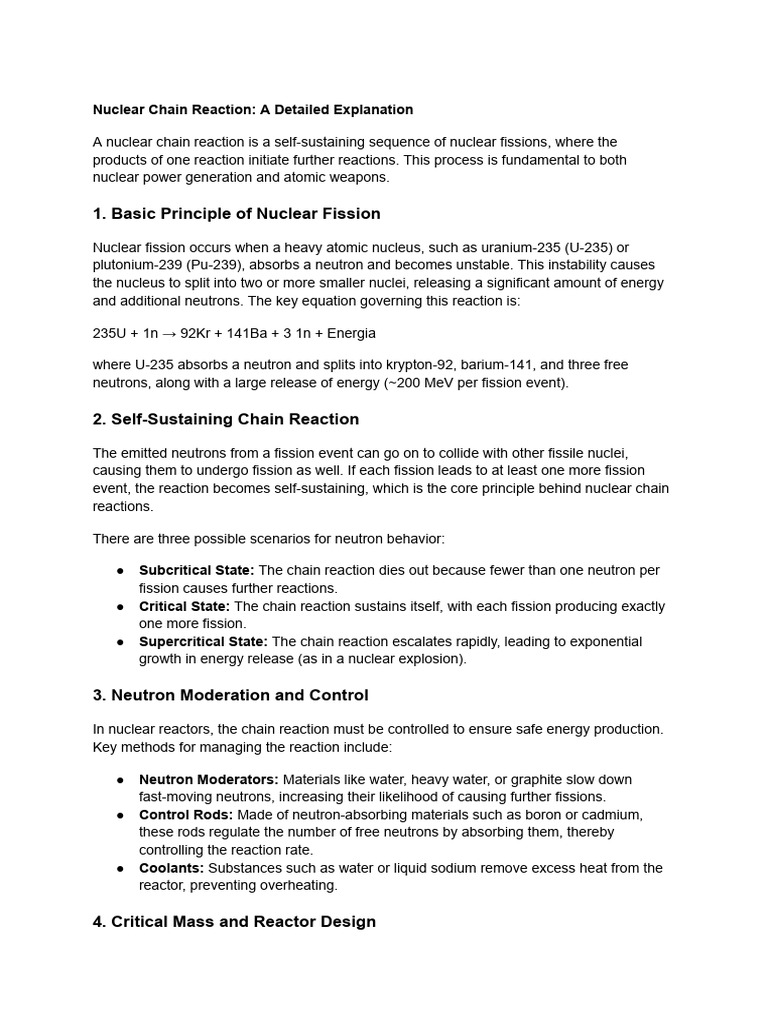 Nuclear Chain Reaction - A Detailed Explanation | PDF | Nuclear Fission ...