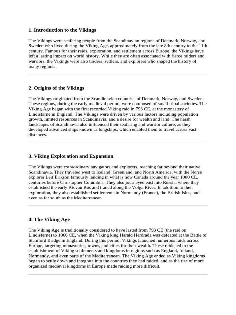 Viking Age: Exploration and Legacy | PDF | Vikings | Viking Age