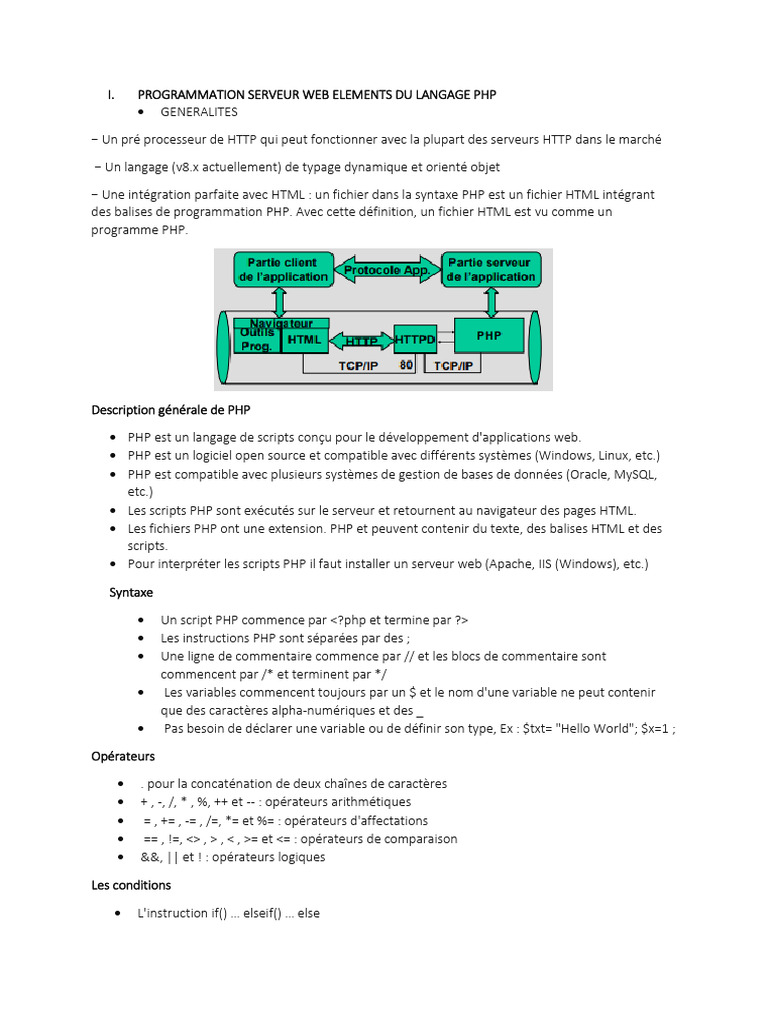 Elements Du Langage PHP | PDF | Classe (informatique) | PHP