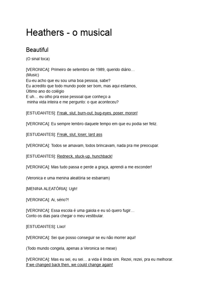 Heathers Musical: Veronica's Journey | PDF