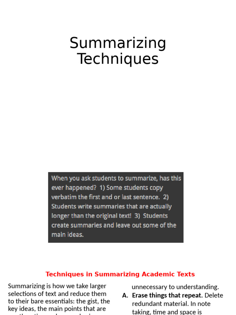 Summarizing PPT Updated | PDF