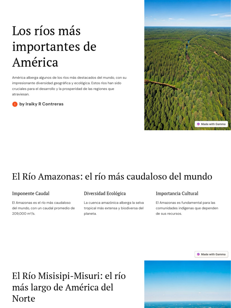 Los Rios Mas Importantes de America | PDF | Río | Américas