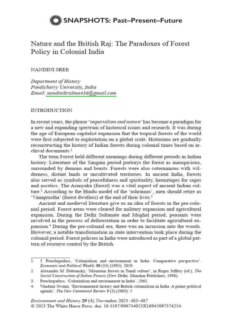 Forest Policy in Colonial India Explained | PDF | Plantation | British Raj