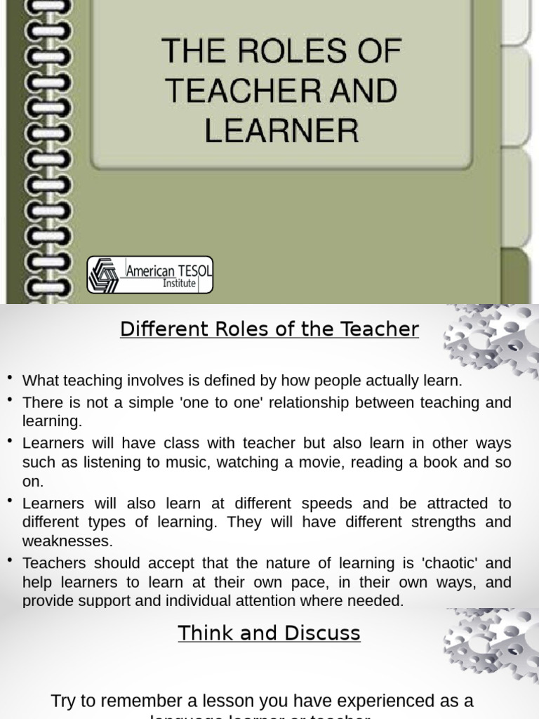 3 - The Roles of Teachers and Learners | PDF | Learning | Teachers