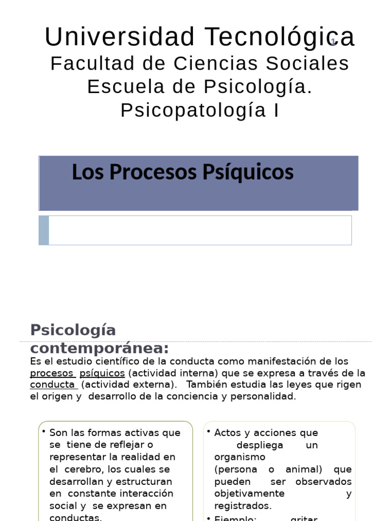Los Procesos Psicologicos | PDF | Sicología | Comportamiento