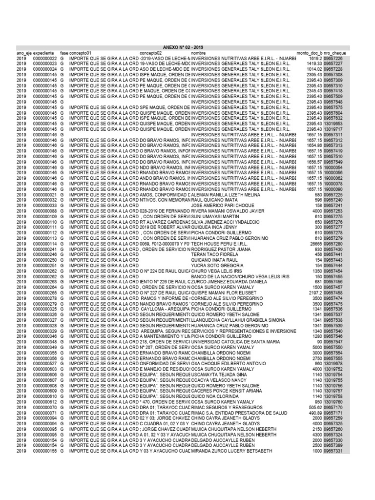 Anexo Nro 02 - 2019 | PDF