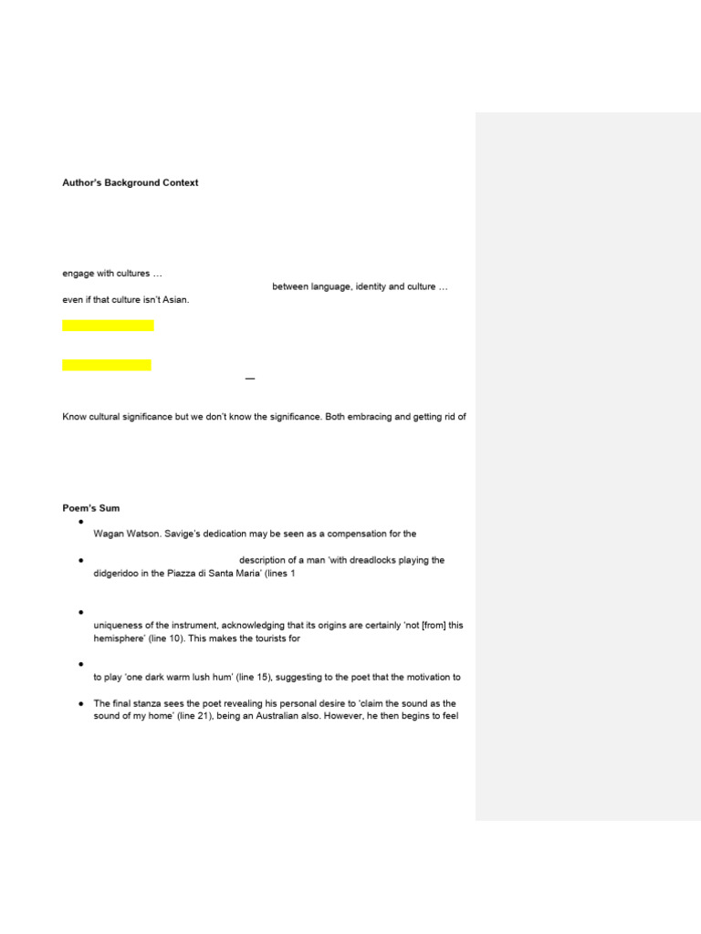 Yr 12 2021 - MOD A - Circular Breathing | PDF | Multiculturalism