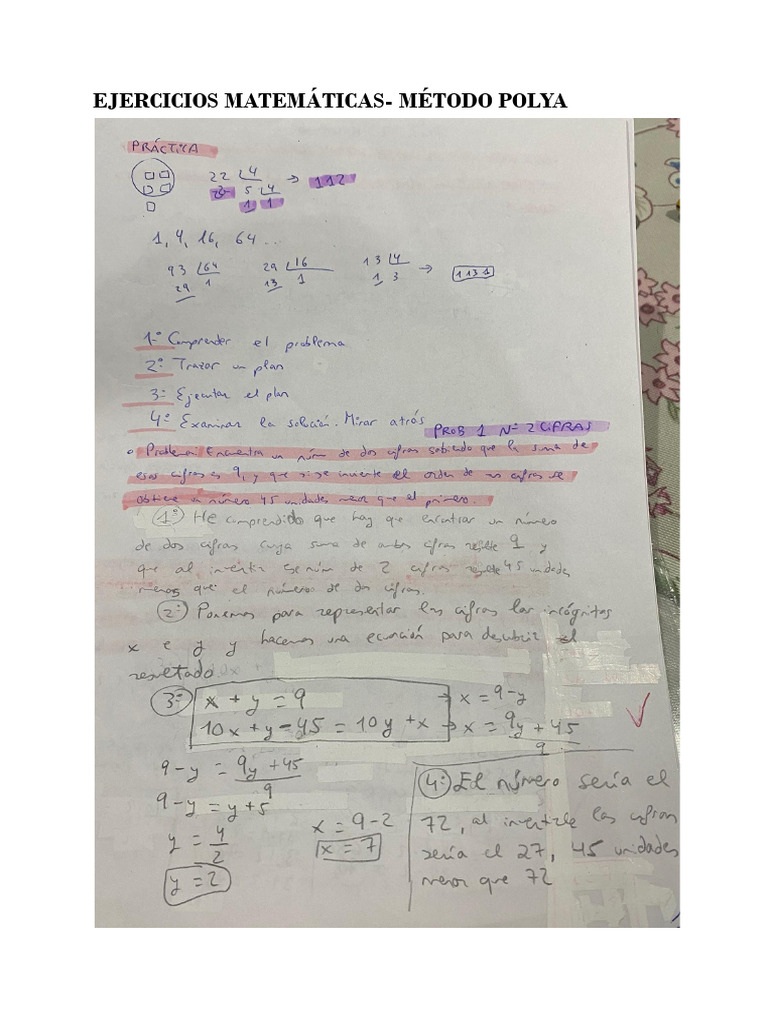 Ejercicios Método Polya | PDF
