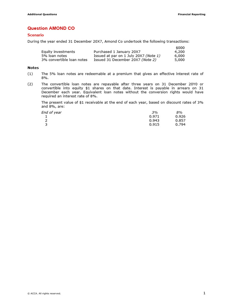 Amond Co Financial Reporting Questions | PDF | Debits And Credits ...