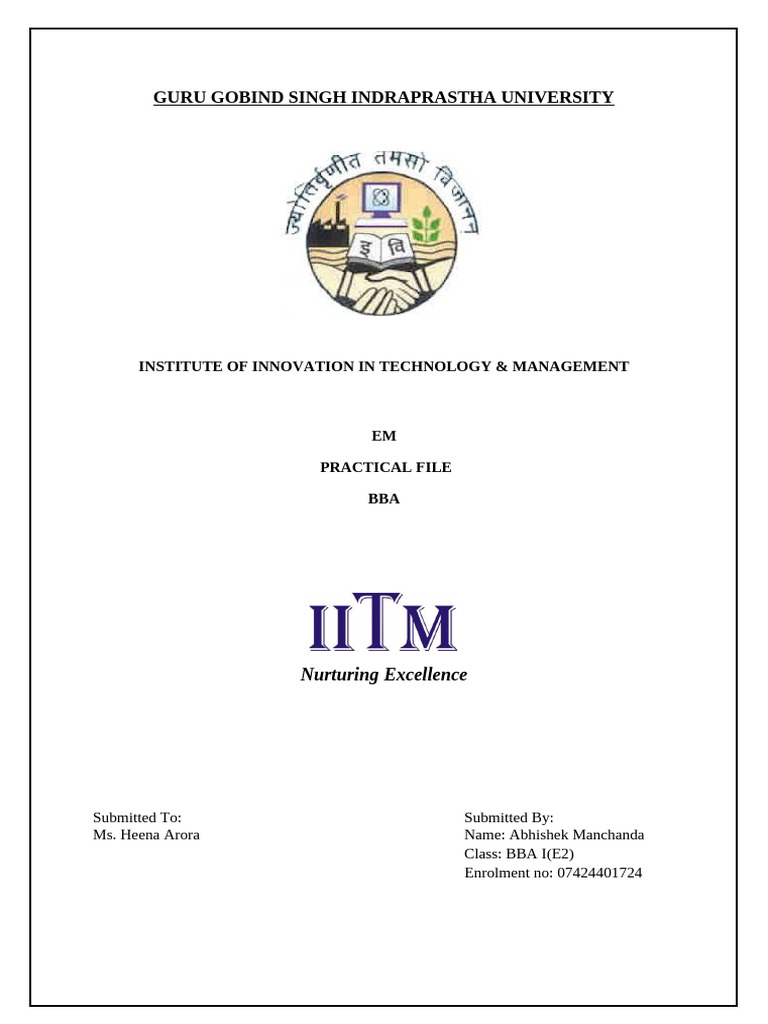 BBA EM Practical File Submission | PDF