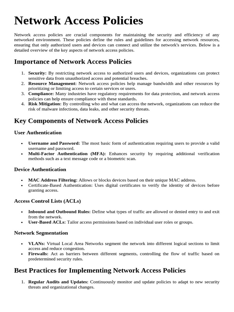 Network-Access-Policies-introduction-wk-1-2 | PDF | Security | Computer Security