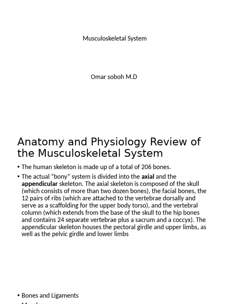 Anatomy and Assessment of Musculoskeletal System | PDF | Elbow | Knee