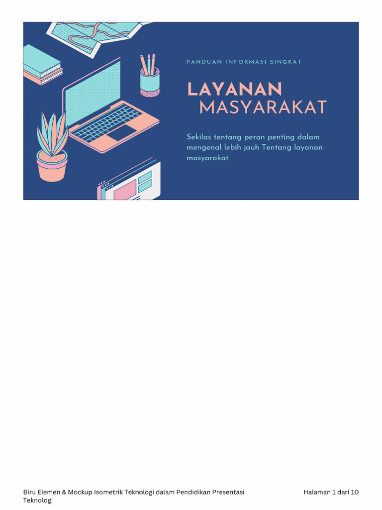 Biru Elemen & Mockup Isometrik Teknologi Dalam Pendidikan Presentasi ...