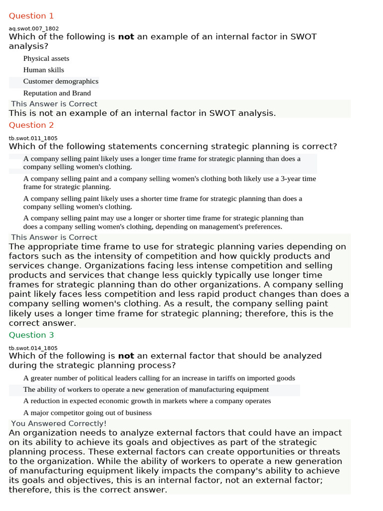 This Answer Is Correct: Aq - Swot.007 - 1802 | PDF | Swot Analysis ...