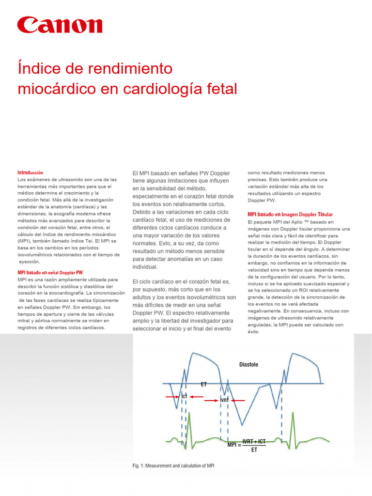 WP-C-Myocardial Performance Index in Fetal Cardiology Esp | PDF ...