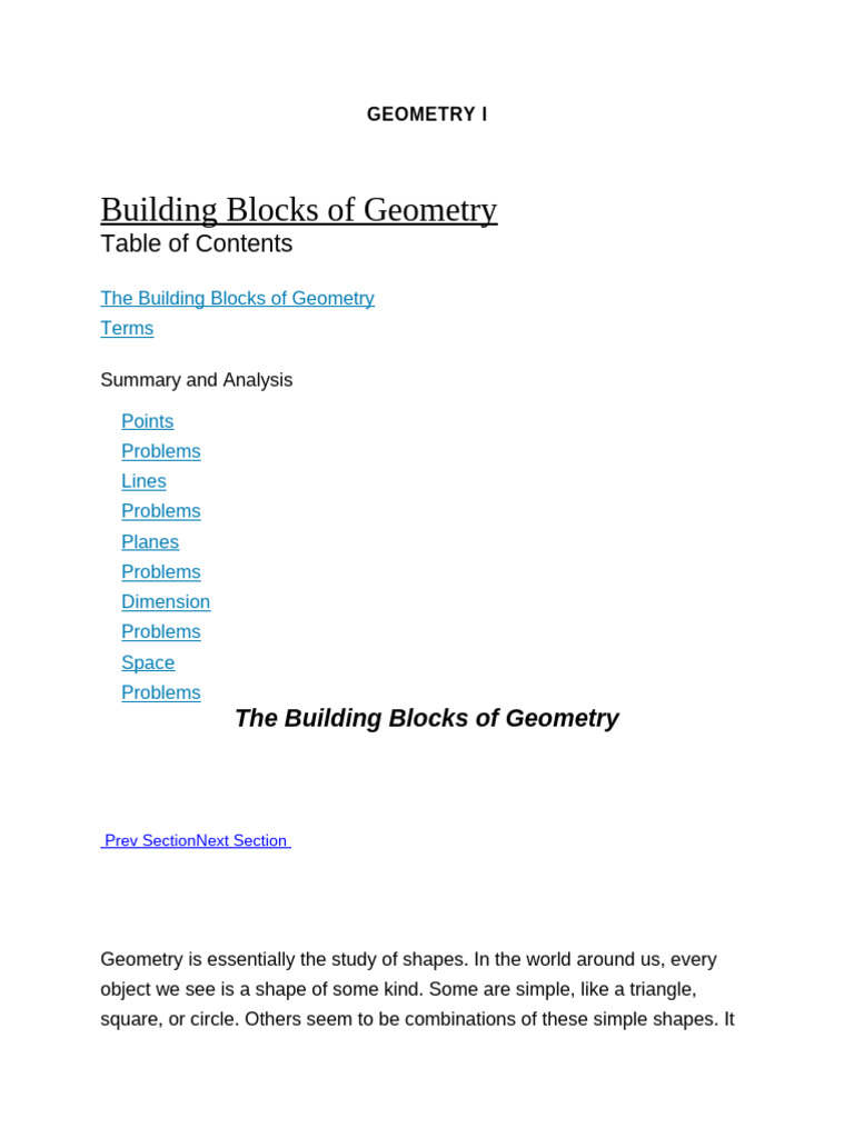 Geometry I Pdf Line Geometry Angle