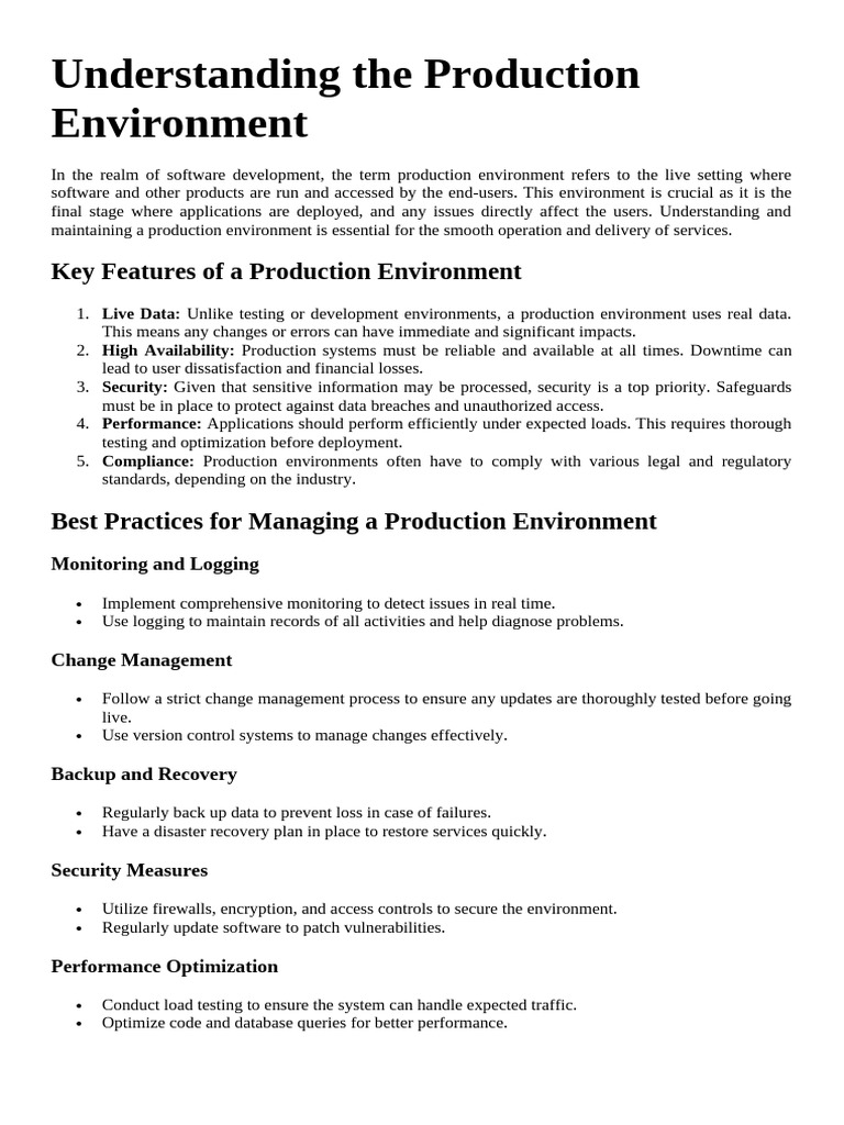 Managing Production Environments Effectively | PDF | Computer Security ...