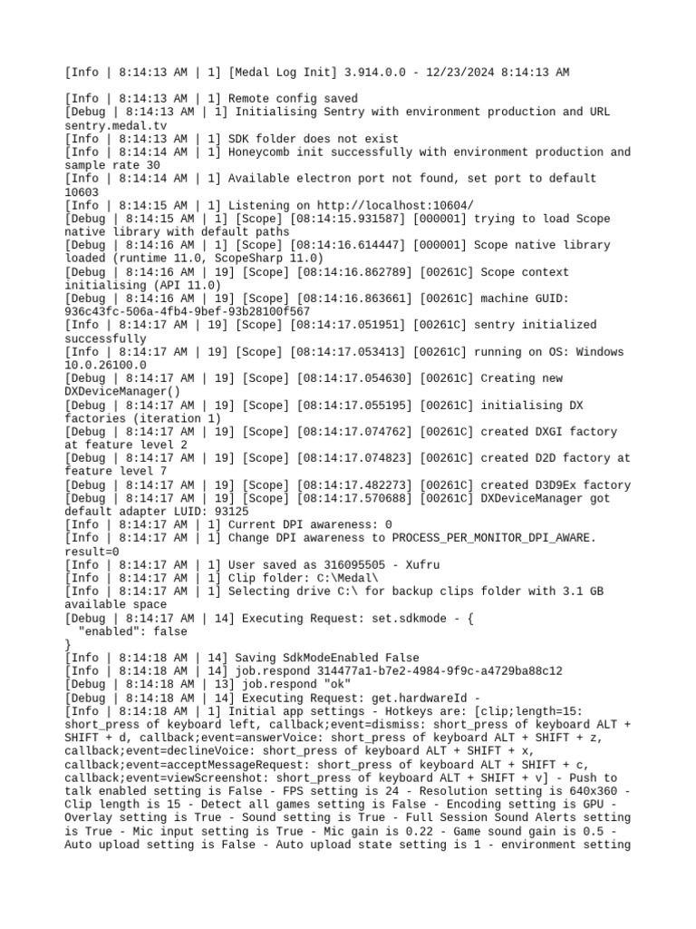 Medal Log Initialization Report | PDF | Keyboard Shortcut | Computer Hardware