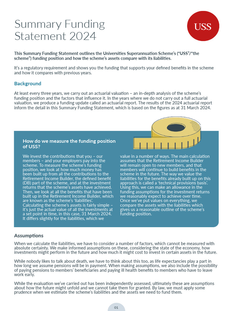 USS Summary Funding Statement 2024 | PDF | Actuarial Science ...