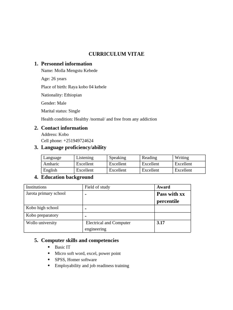 Molla CV | PDF
